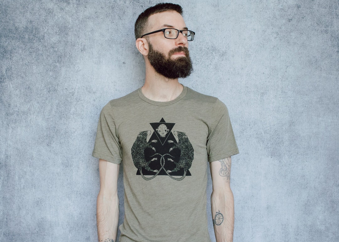 Heather Army Green Rat Pyramid Unisex T-shirt - Etsy