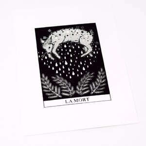 Death Black and Silver Tarot Screen Print - Etsy