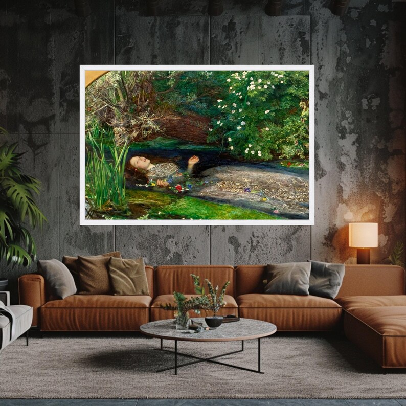 Tragic Ophelia Floating, Classic Pre-raphaelite Canvas, Literary ...