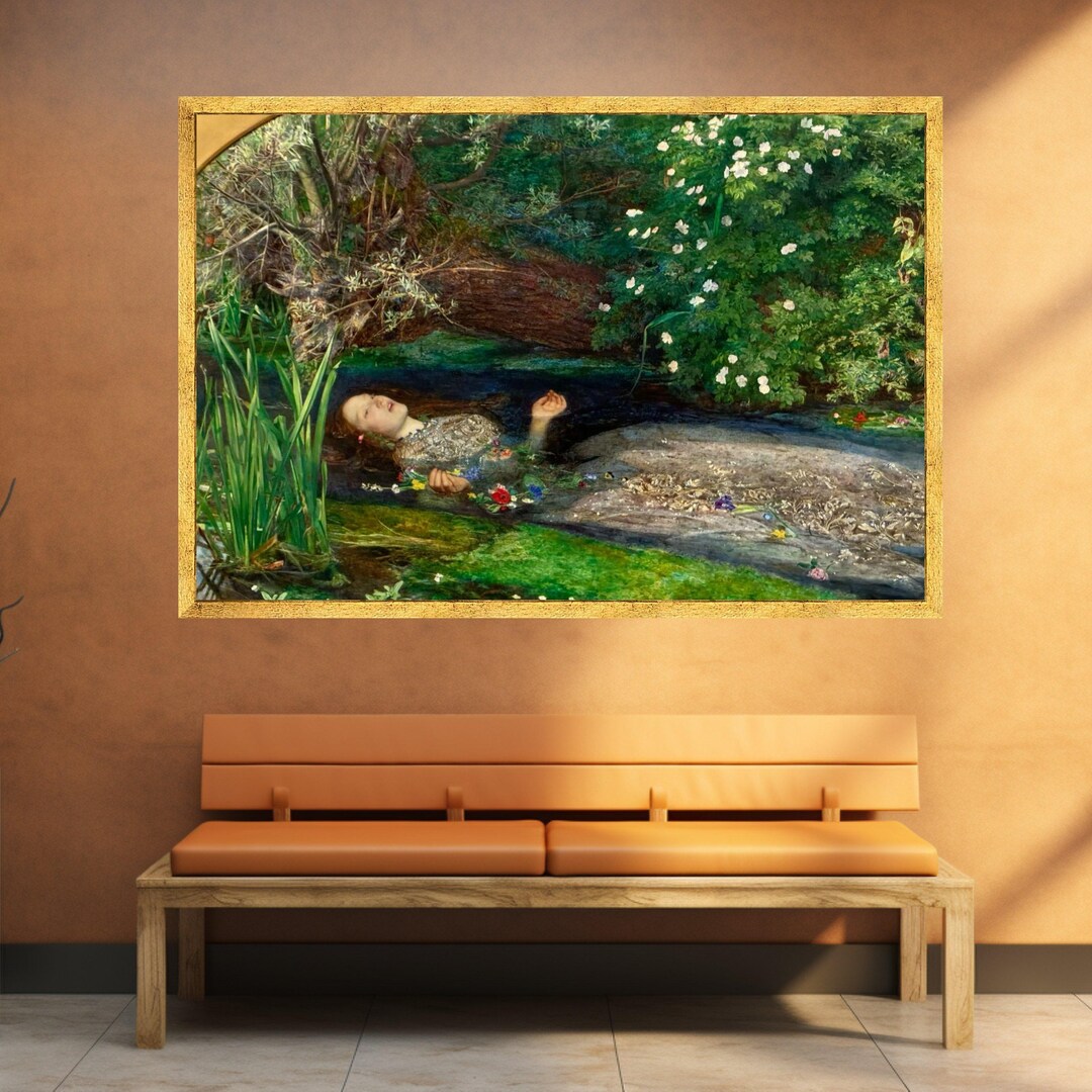 Tragic Ophelia Floating, Classic Pre-raphaelite Canvas, Literary ...