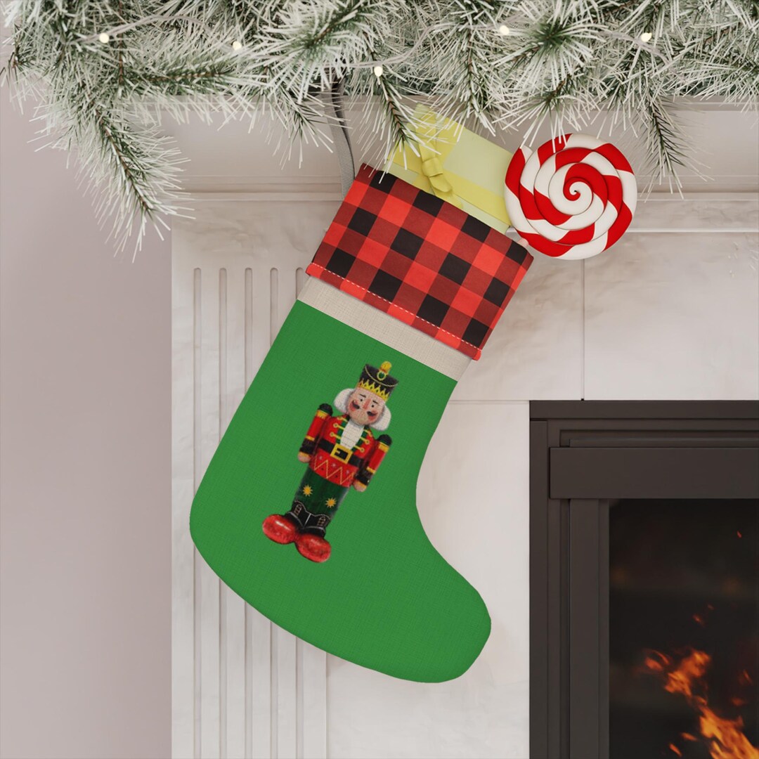 Cozy Christmas Stocking, Festive Holiday Decor, Personalized Gift, Red ...