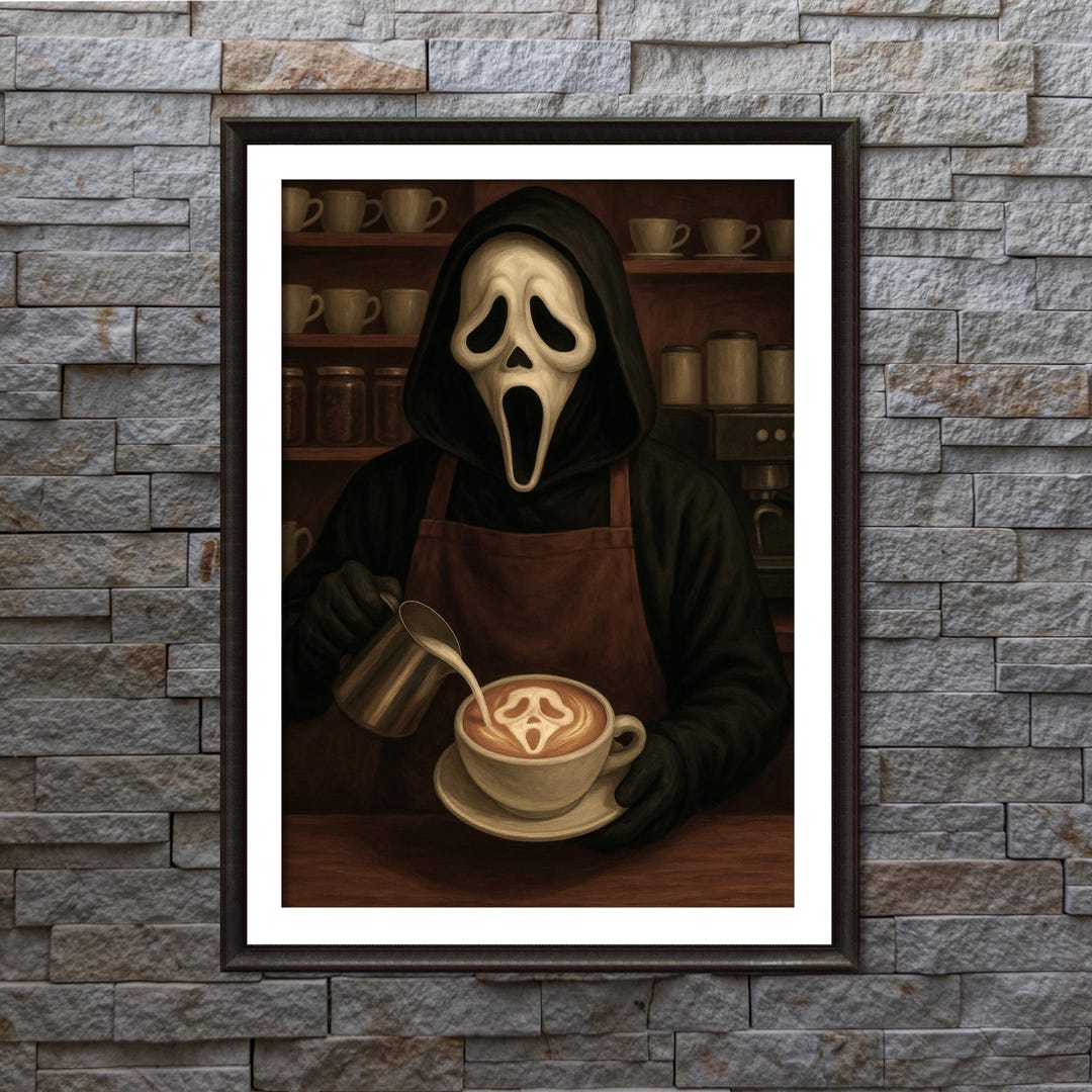 Scream - Ghostface Barista – Horror Café Digital Print | A4 ...