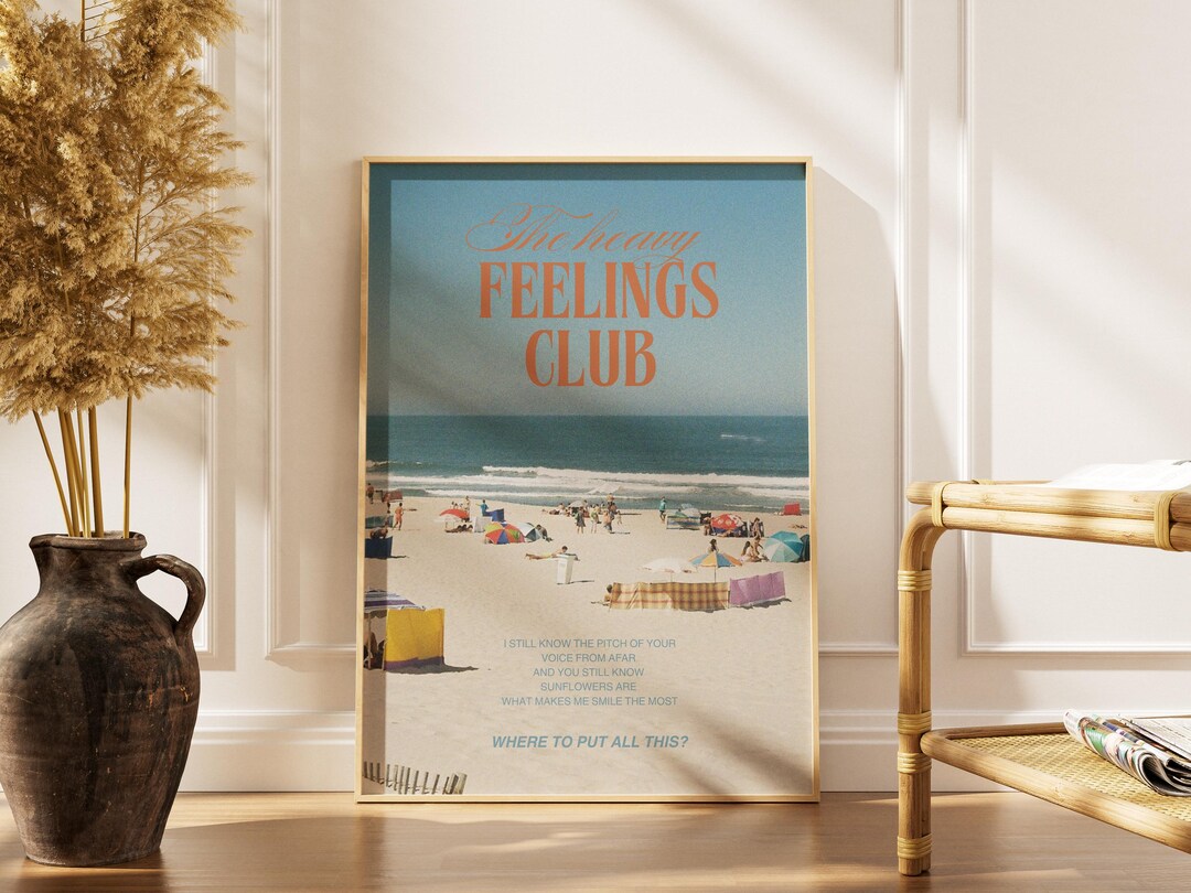 Retro Beach Poster A3 "heavy Feelings Club" – Emotional Analog, Moody ...