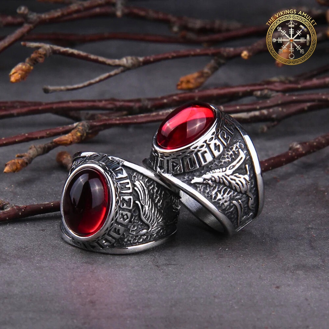 Viking's Norse Dragon Ring, Stainless Steel Norse Trendy Statement Band ...