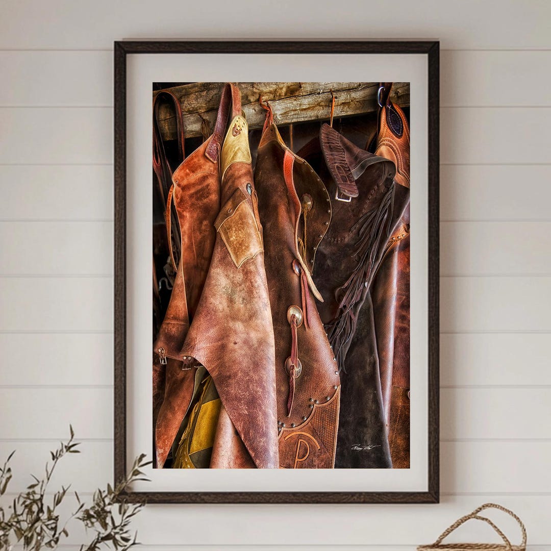 Leather Chaps Art|western Wall Art|rustic Home Decor| Authentic ...
