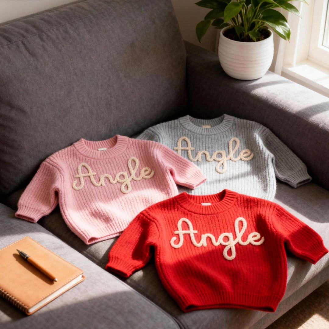 Custom Embroidered Baby Wool Sweater, Knit Kids Jumper - Etsy