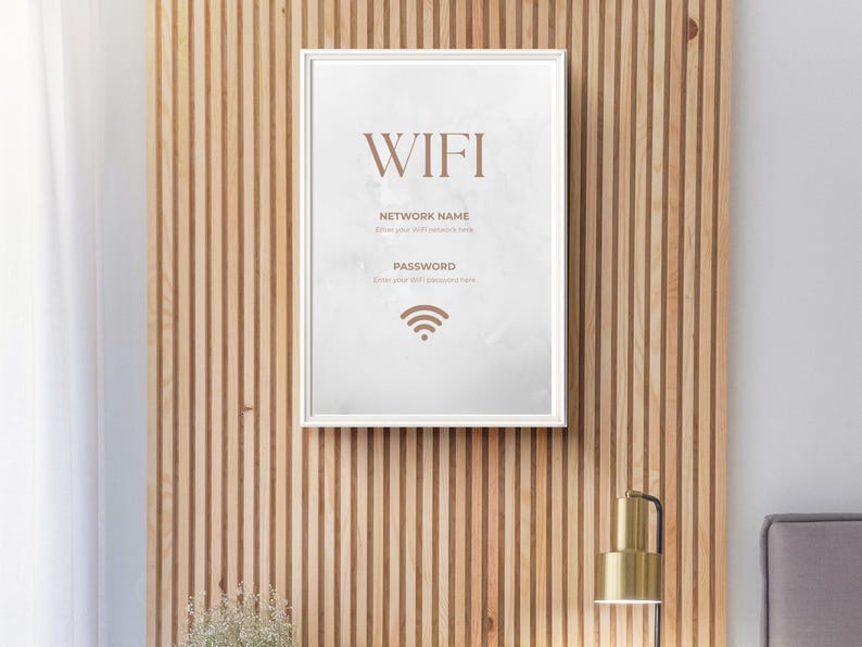Airbnb WIFI Sign Template | Printable WIFI Code | Editable WIFI Code ...