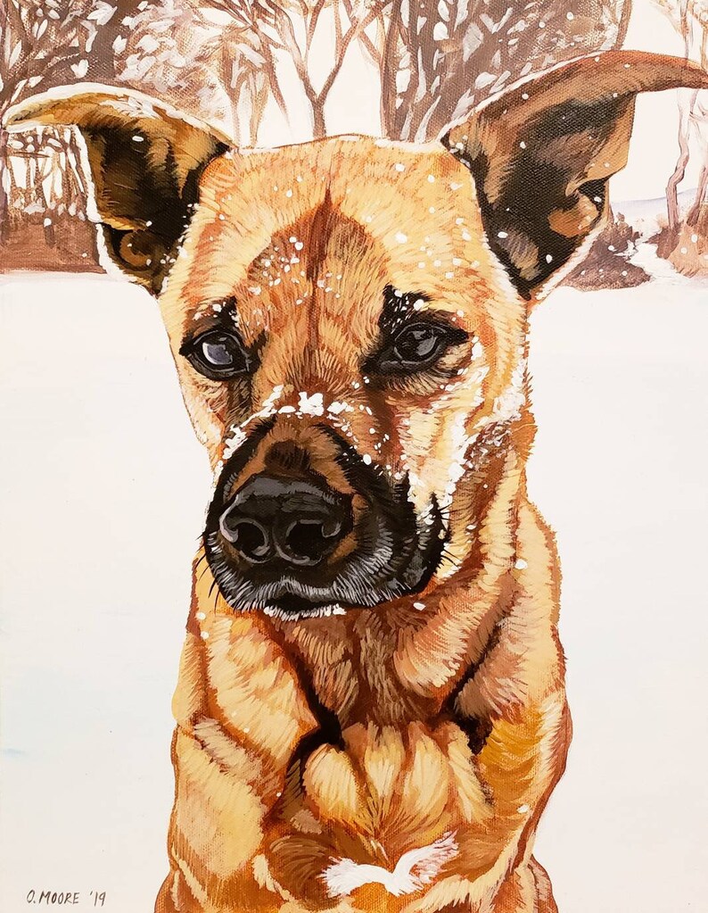 Retrato de perro personalizado Pintura de mascota - Etsy España