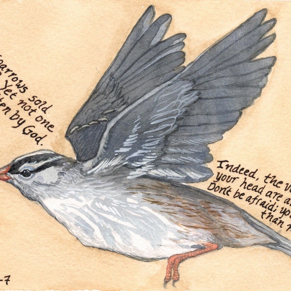 Sparrow Painting - Etsy