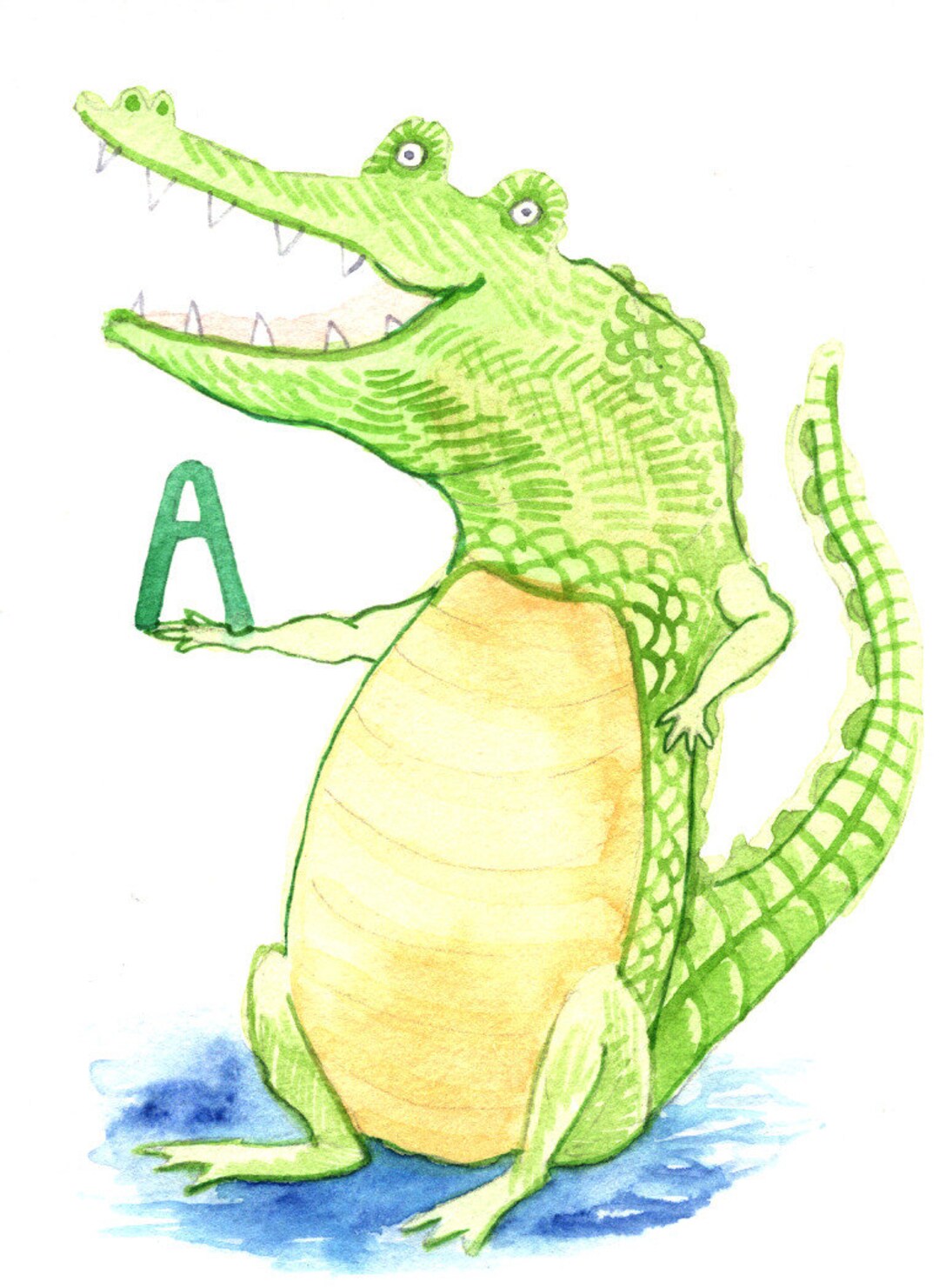 A is for Alligator, Alphabet Nursery Art, Digital Download for Children ...