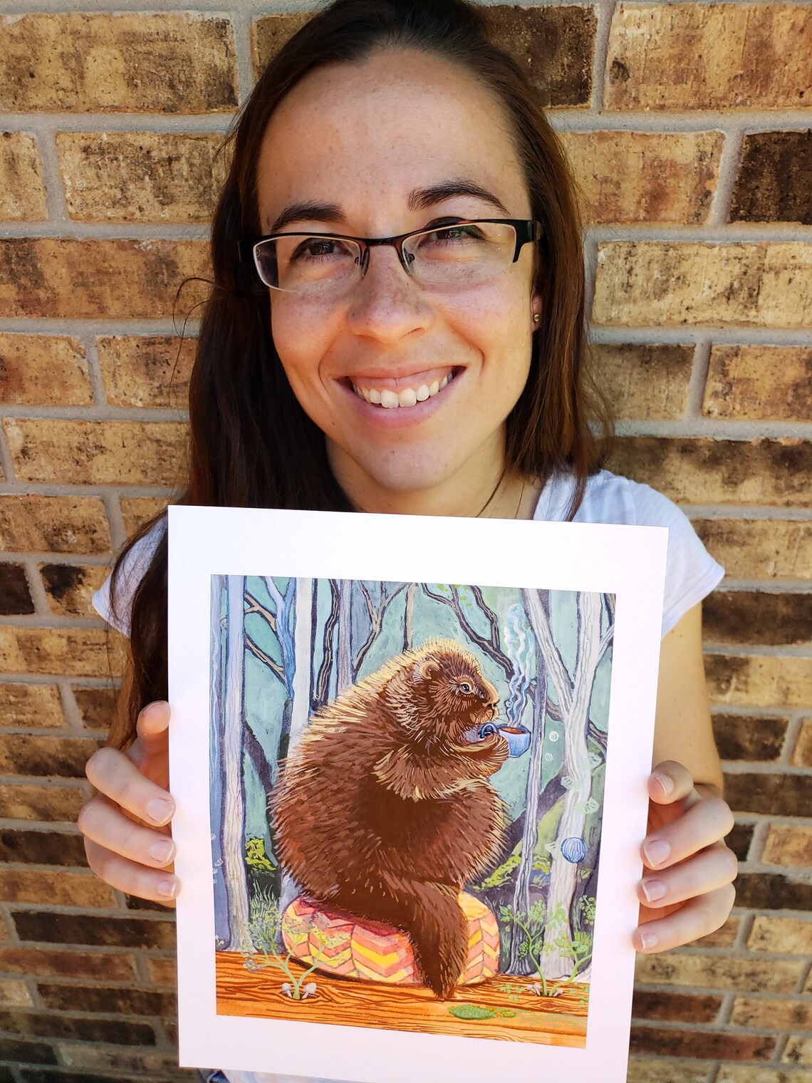 Porcupine Art Print Coffee Bar Decor Porcupine Sitting on | Etsy