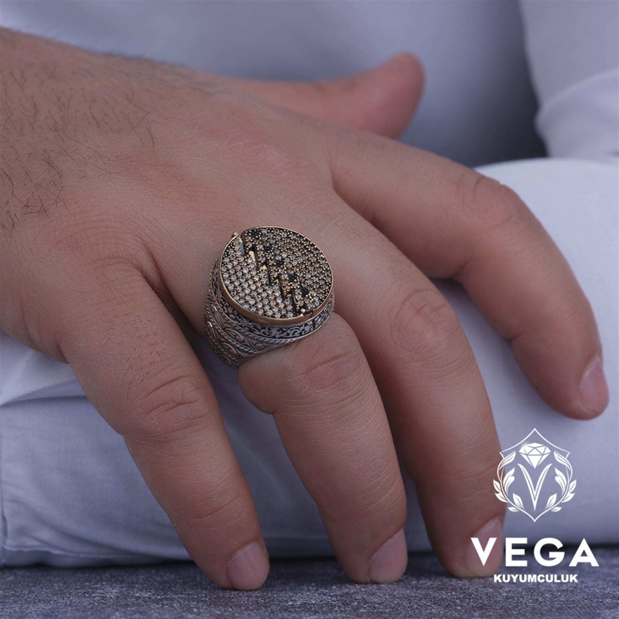 Secret Compartment Silver Ring: Arabic Calligraphy Love Locket Signet ...