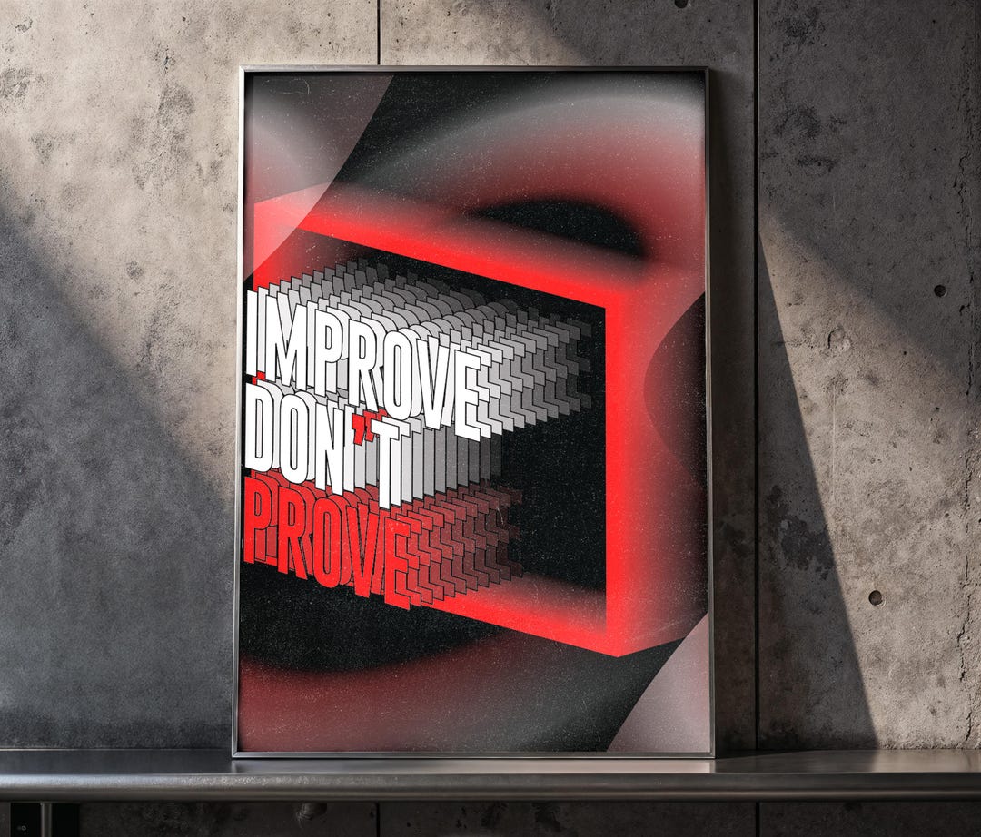 Improve Don’t Prove Motivational Poster | Inspirational Wall Art ...