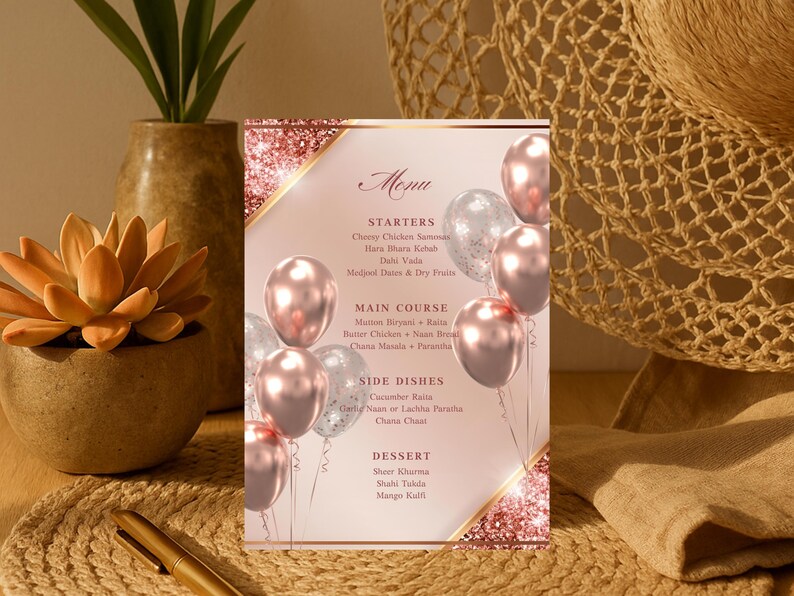 Editable Menu Template | Elegant Canva Design | Printable Wedding ...