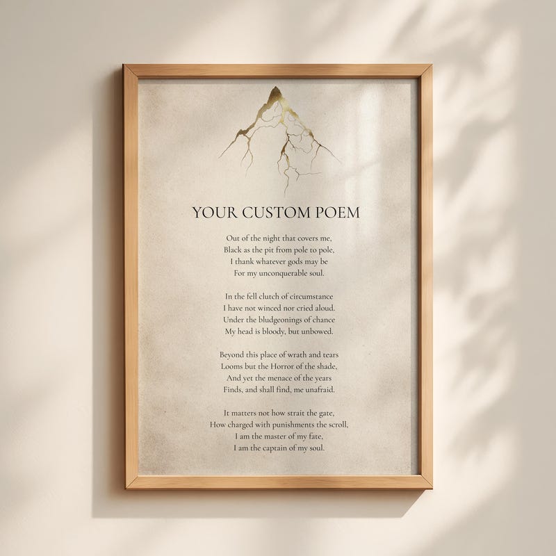 Custom Poem Mountain Art - Etsy