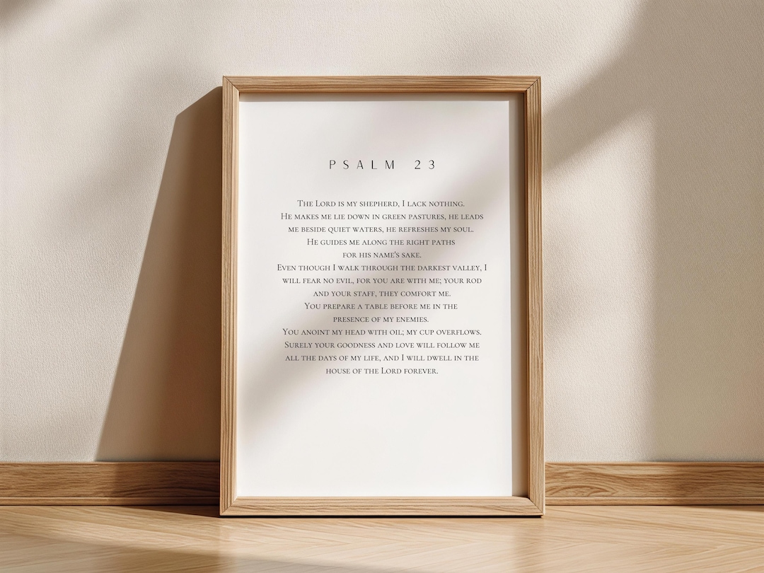 Psalm 23 Scripture Print, Bible Verse Wall Art, Farmhouse Christian ...