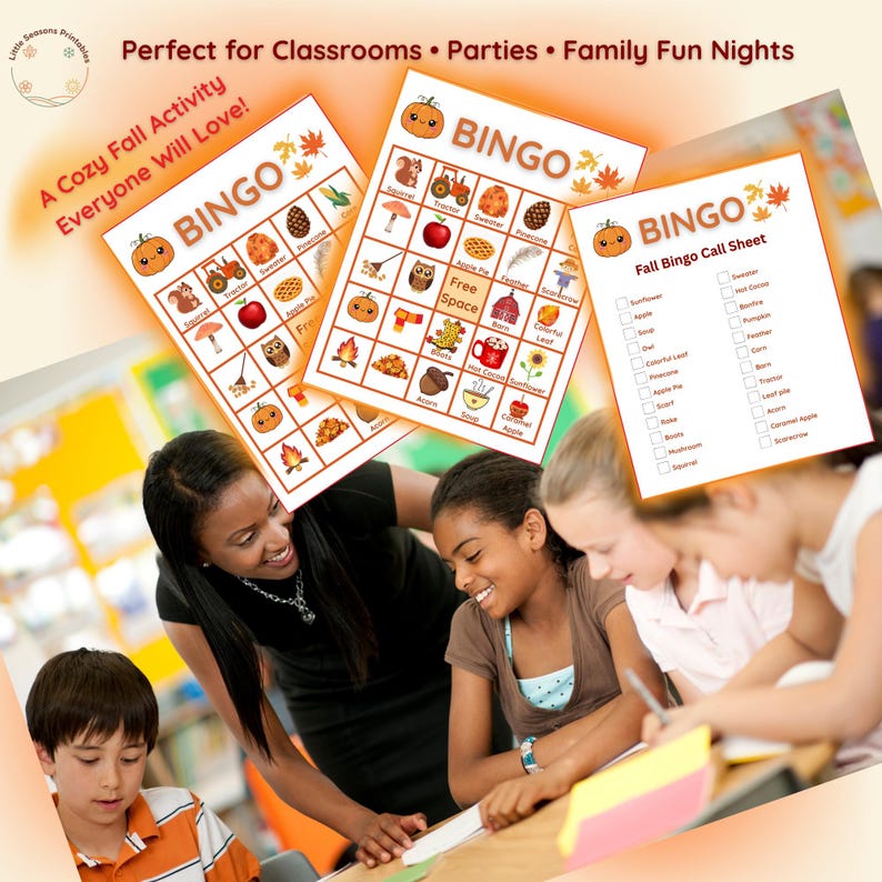 Fall Bingo Printable Game – 30 Unique Cards + Call Sheet & Instructions ...