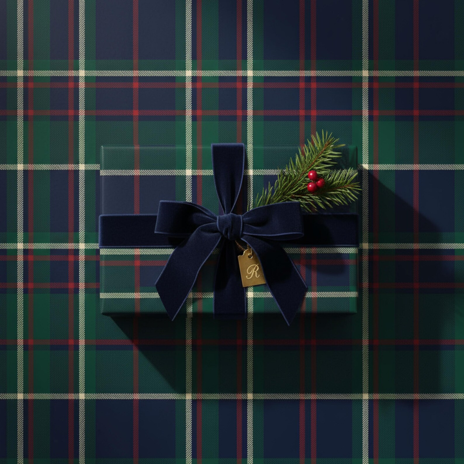 Ralph Lauren Inspired Plaid Wrapping Paper Roll • Tartan Christmas Gift ...