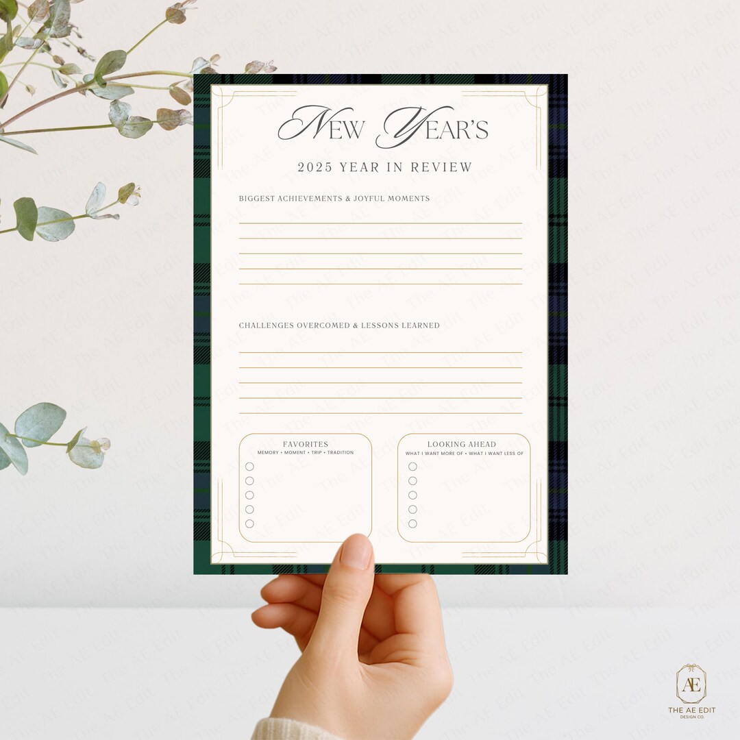 Year in Review and Goal Setting Printable | New Year Reflection and ...
