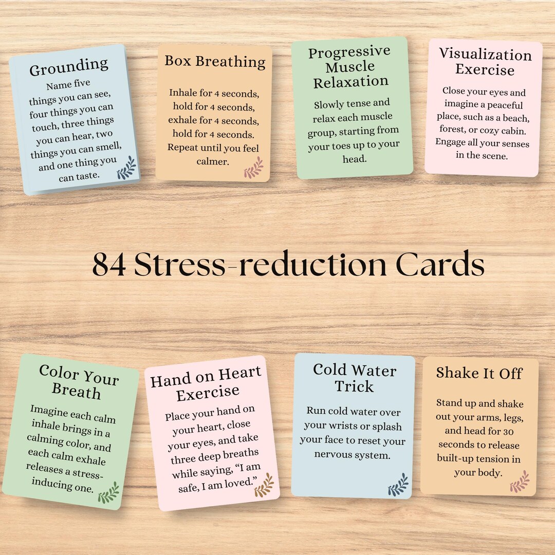Stress Relief Flash Cards | Coping Skills, Anxiety Aid (printable) - Etsy