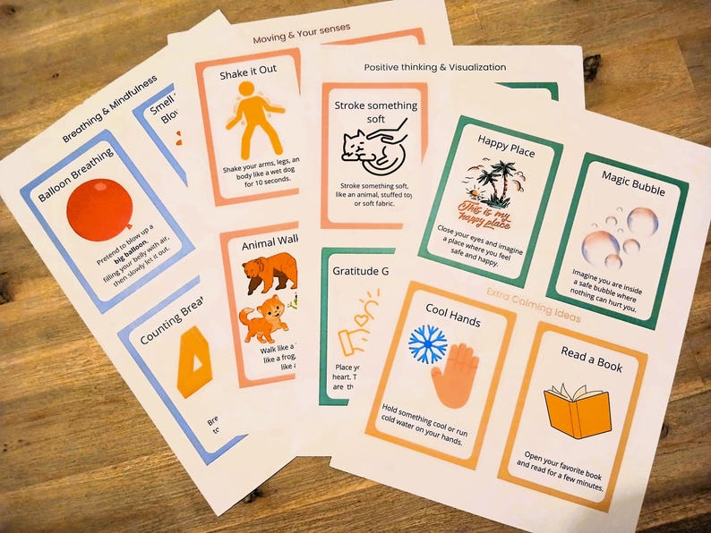 28 Calm Down Cards for Kids | Printable Emotional Regulation Activities ...