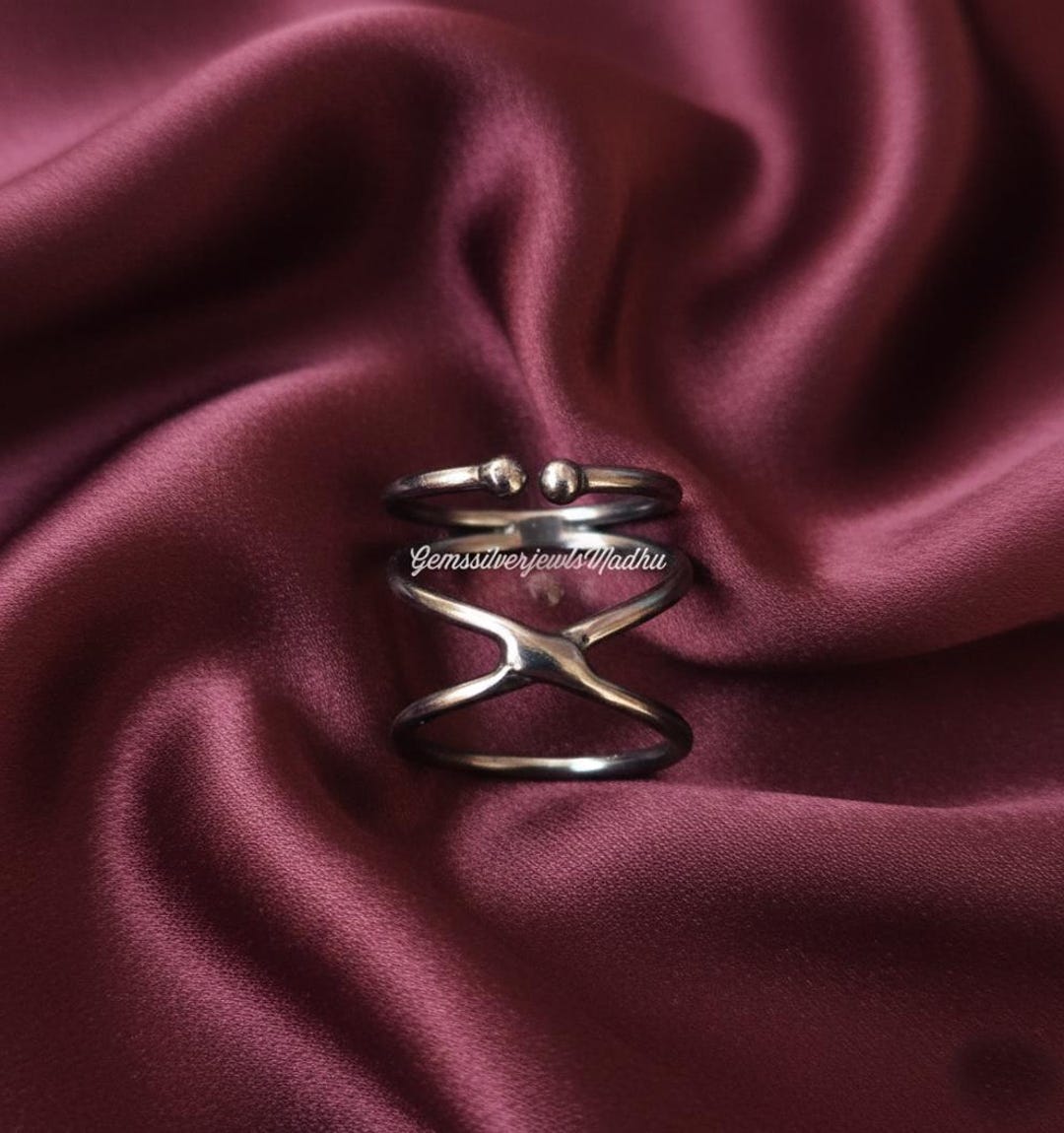 Sterling Silver Wide Arthritis Ring Adjustable Shield Splint for Joint ...