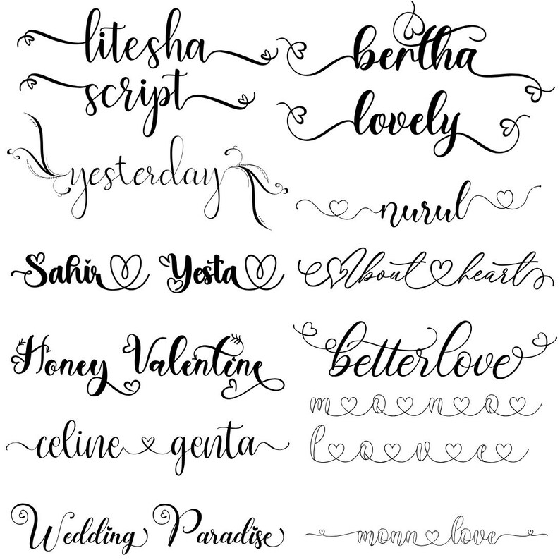 Heart Fonts Bundle | Romantic Love Fonts | Valentine Typography | OTF ...