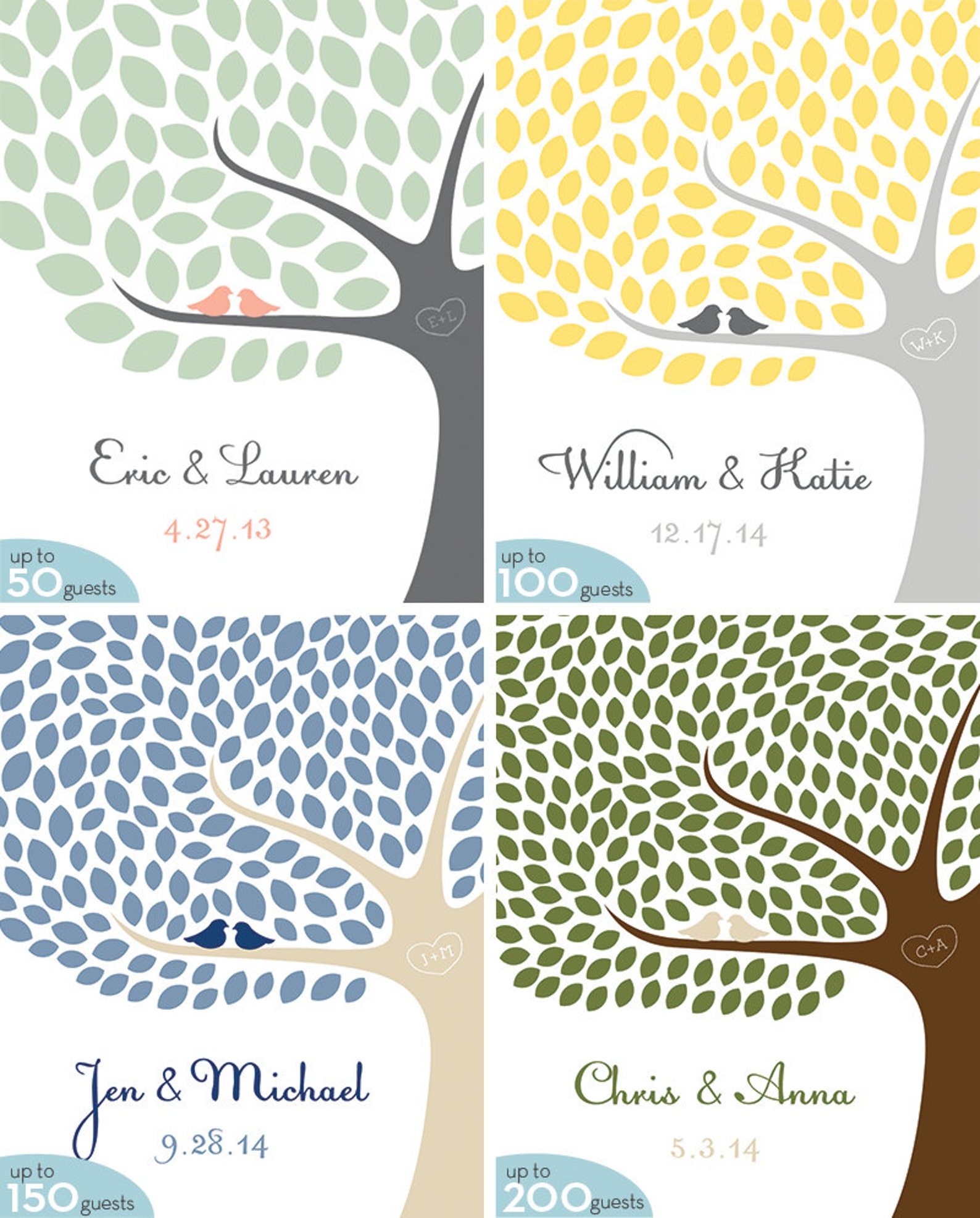 Wedding Tree Guest Book / Personalized Signature Tree | Etsy