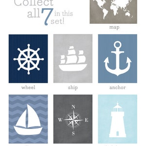 Ship Wheel Art Print / Nautical Set Nursery Art / 8x10 Wall - Etsy