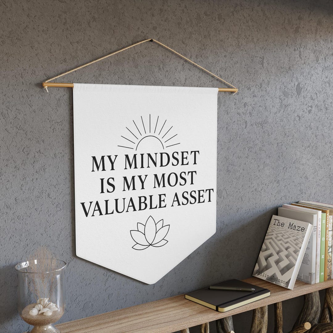 Inspirational Pennant Banner: Mindset is My Most Valuable Asset - Etsy