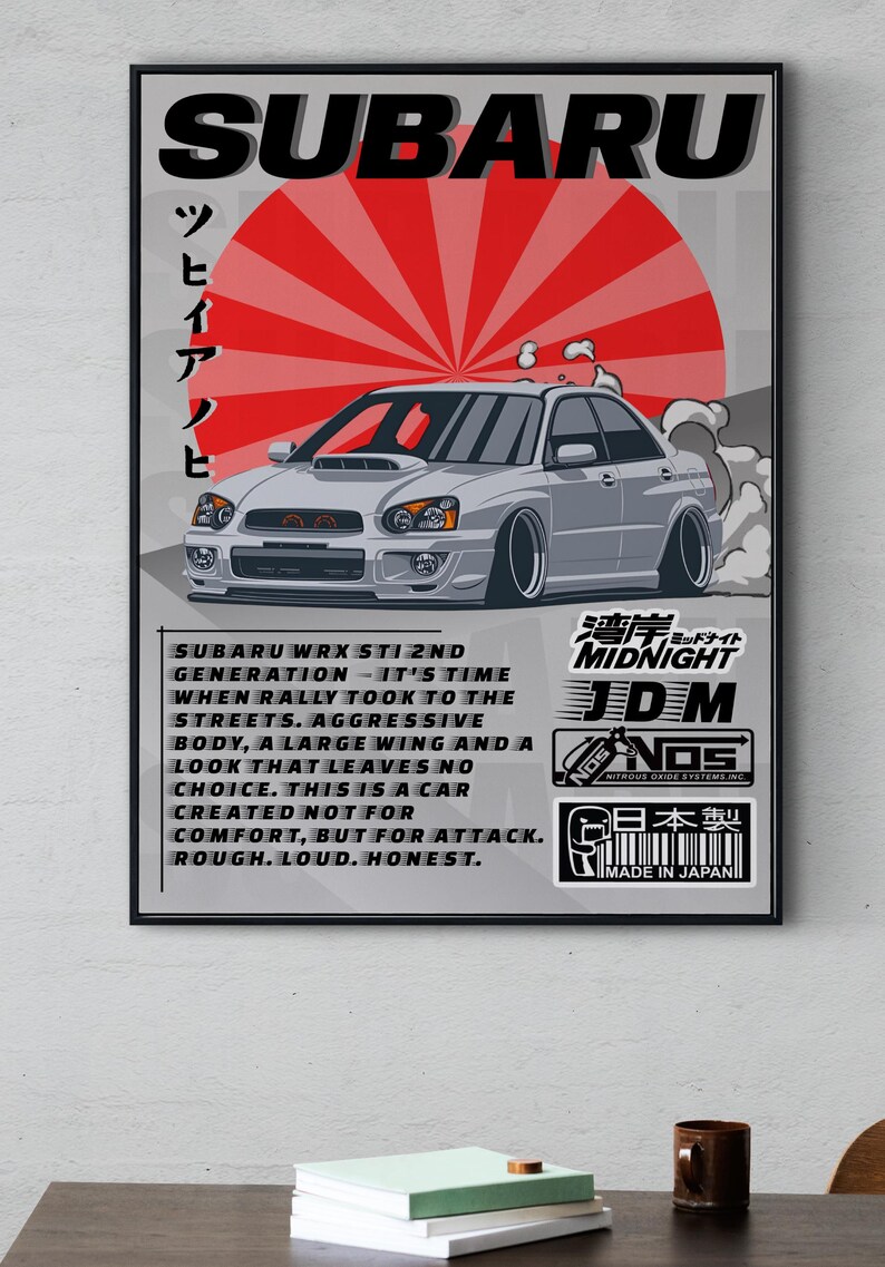 Subaru Impreza WRX | JDM Rally Car Art | Turbo AWD Japanese Car ...