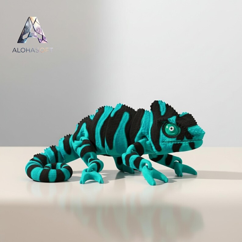 Flexi Chameleon STL | Articulated Fidget Toy 3D Model (digital Download ...