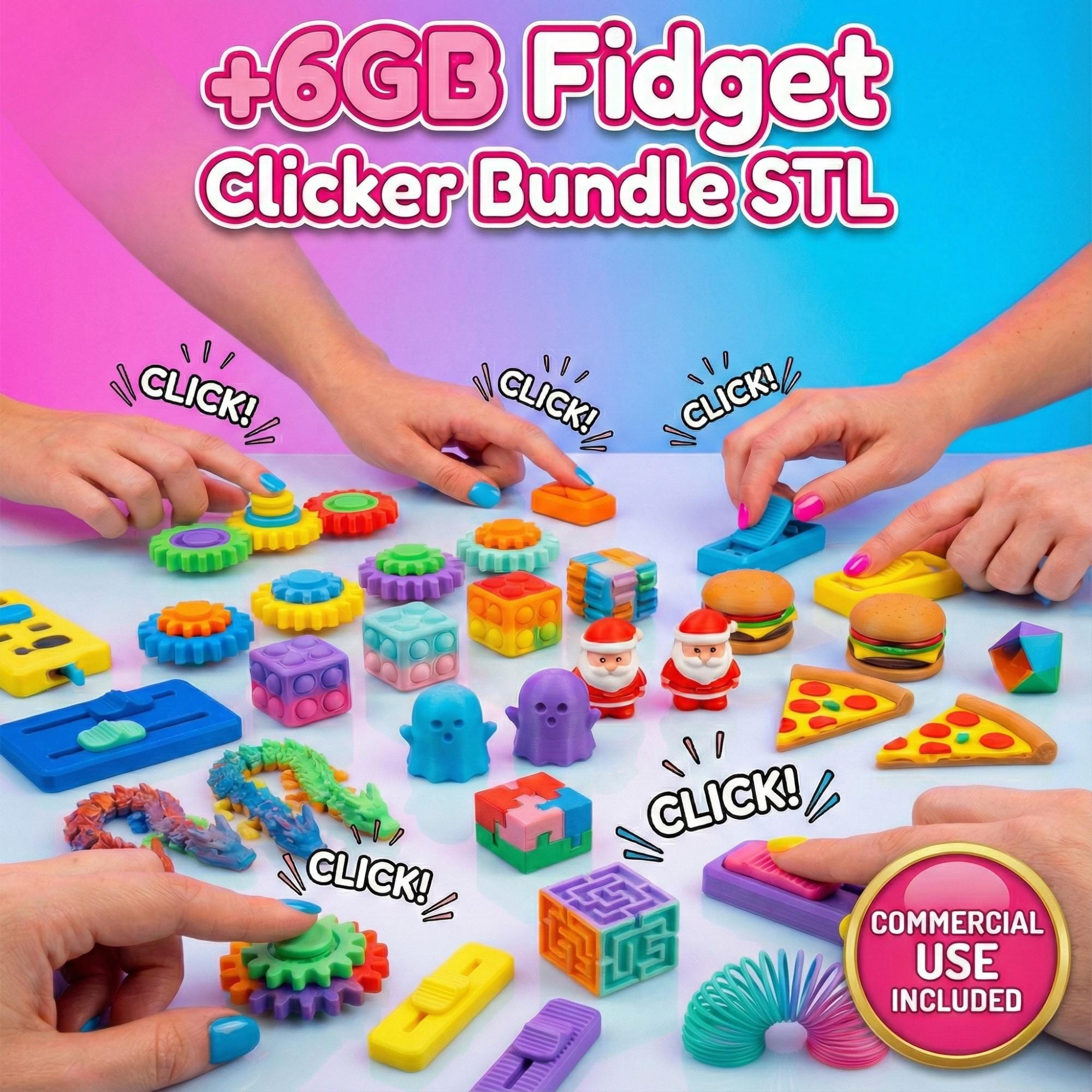 6GB Fidget Clicker STL Bundle. Mechanical Switch Toys. 3MF Pack ...