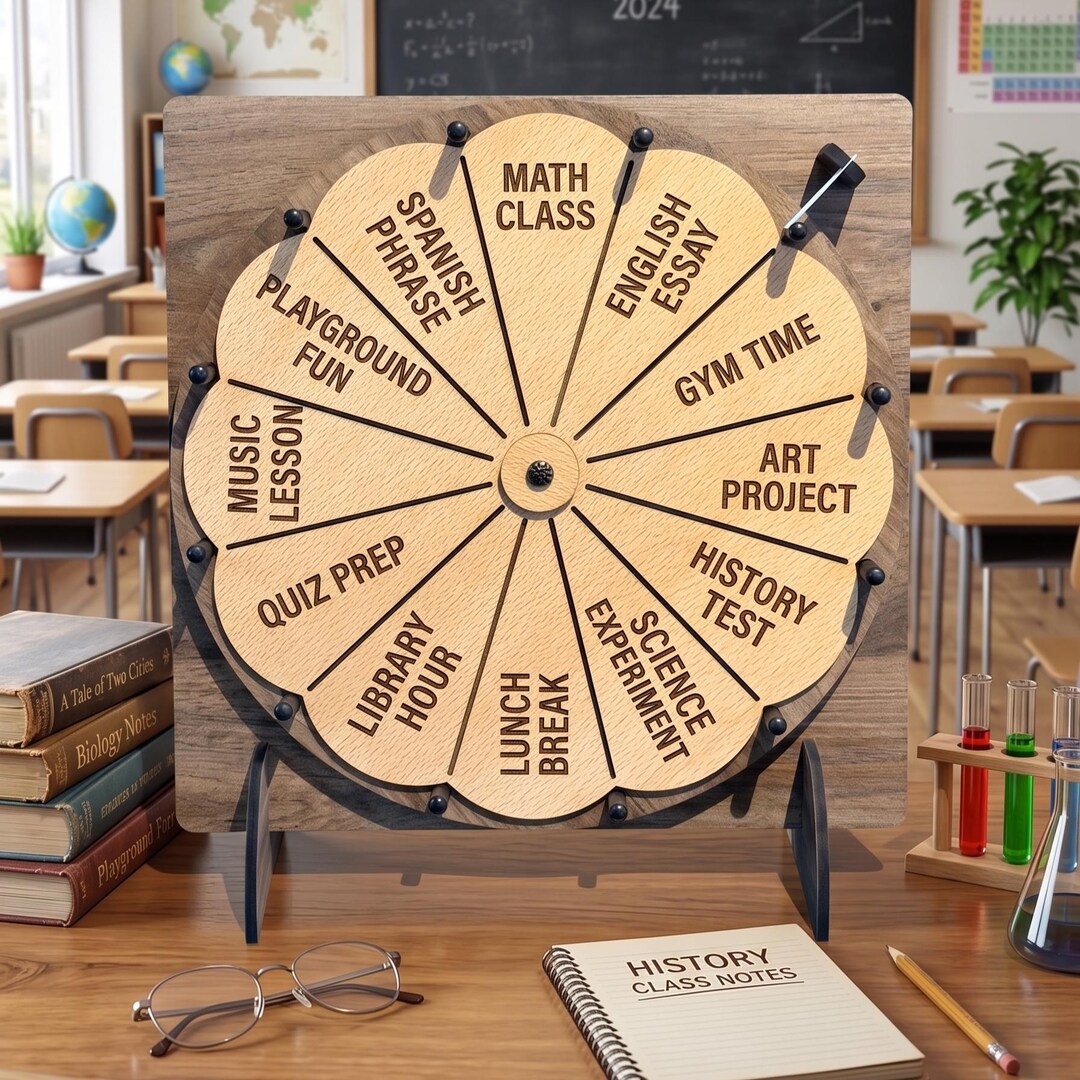 Wooden Classroom Decision Wheel, Teacher Spinner Board, School Activity ...