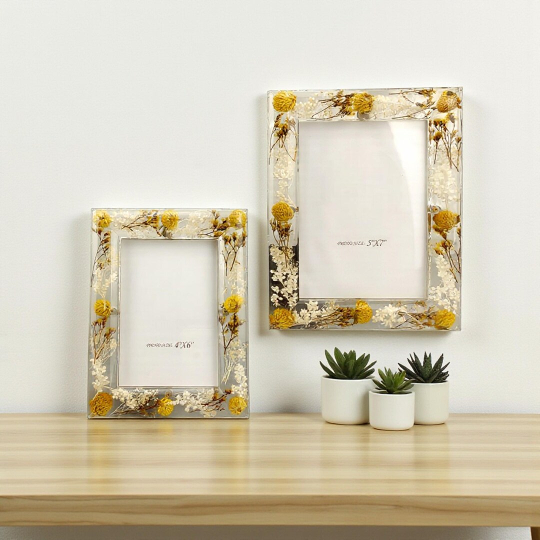 Resin Flower Frame, Botanical Photo Frame With Dried Flowers, Handmade ...