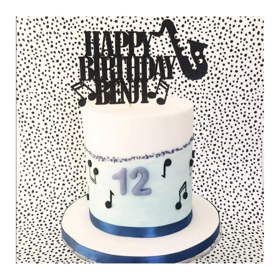 Music Saxophone Themed Personalised Cake Topper - Etsy