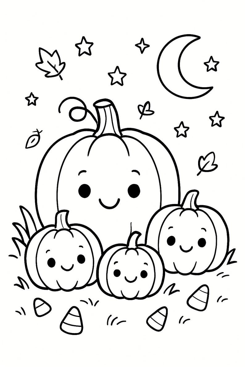 51 Cute Halloween Coloring Pages for Kids | Fun Spooky Coloring Book ...