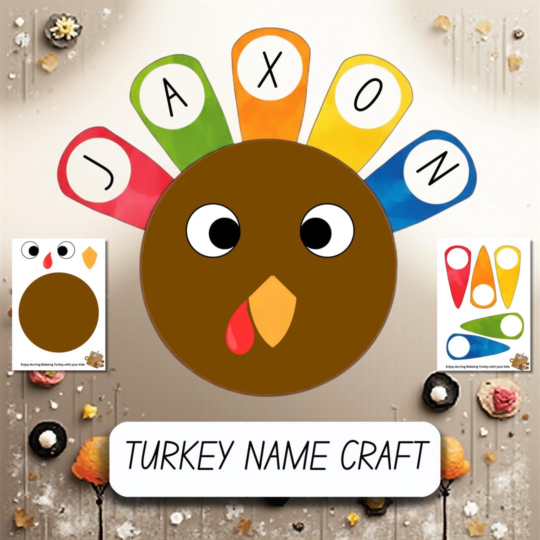 Turkey Name Craft, Fall Activity for Kids, Toddler Activity, Homeschool ...