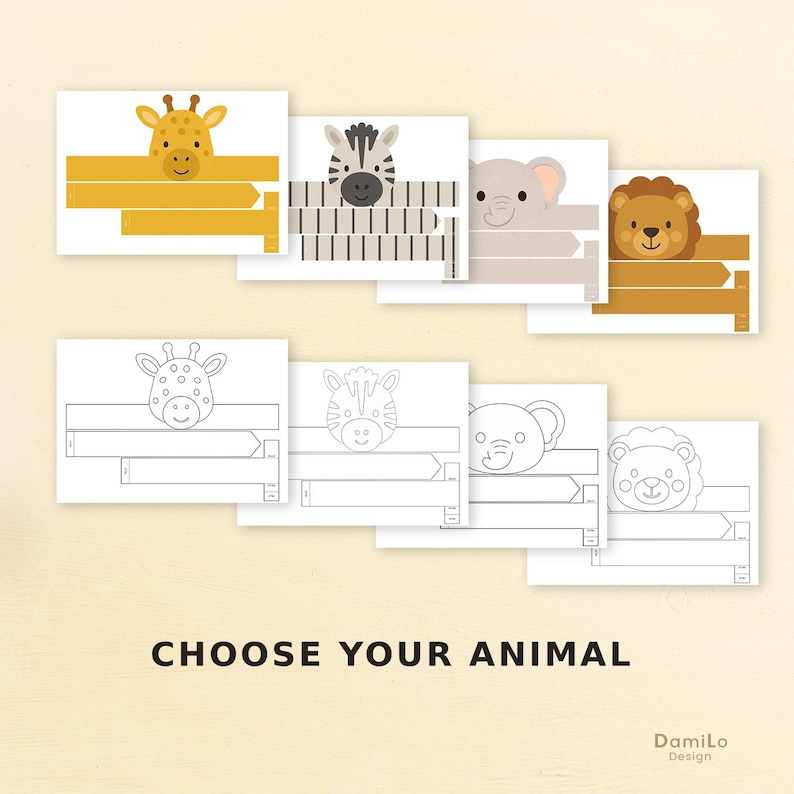 Animal Paper Crowns Africa | Printable Kids Craft | Preschool Activity ...