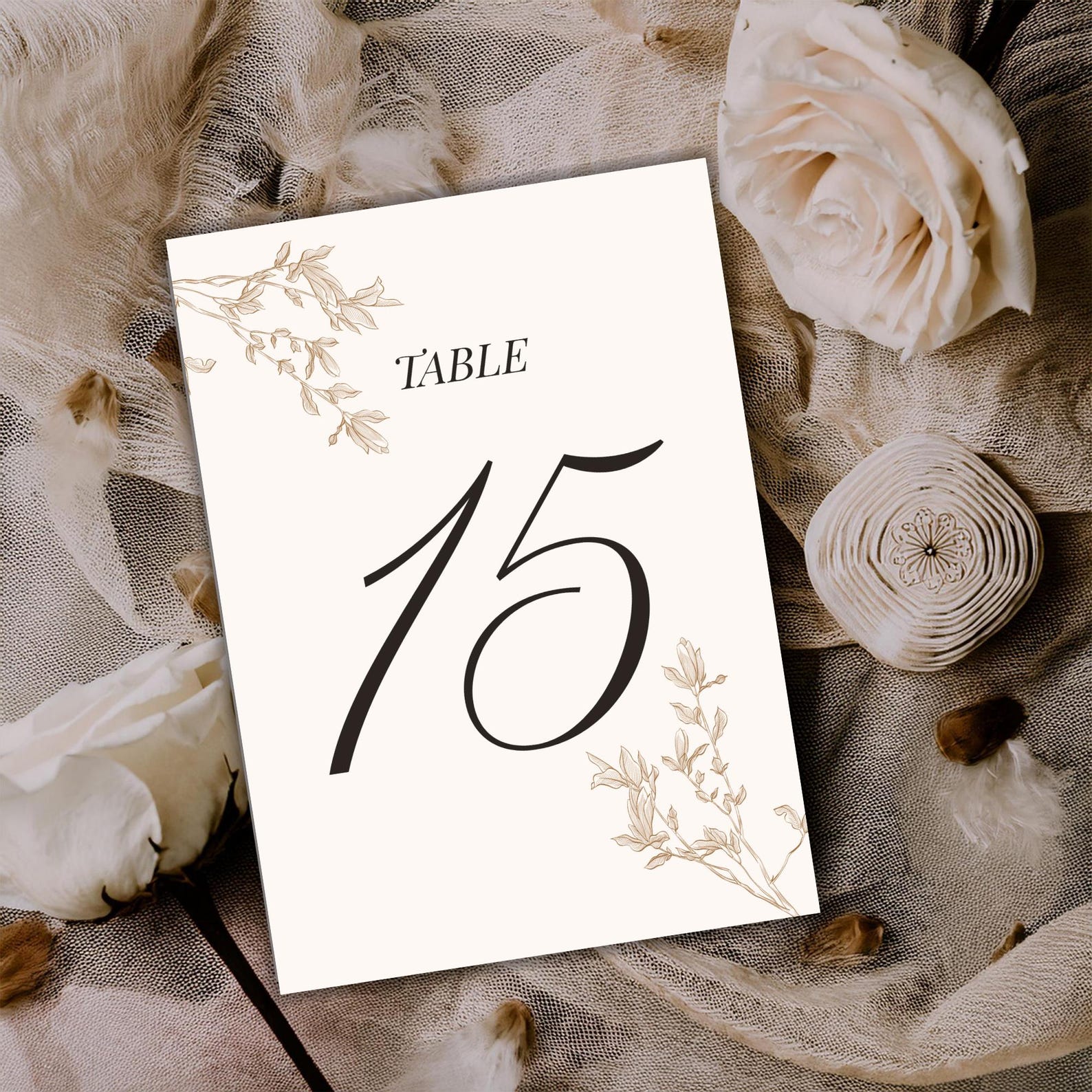 Rustic Wedding Table Numbers | Printable Table Cards | Elegant Boho ...