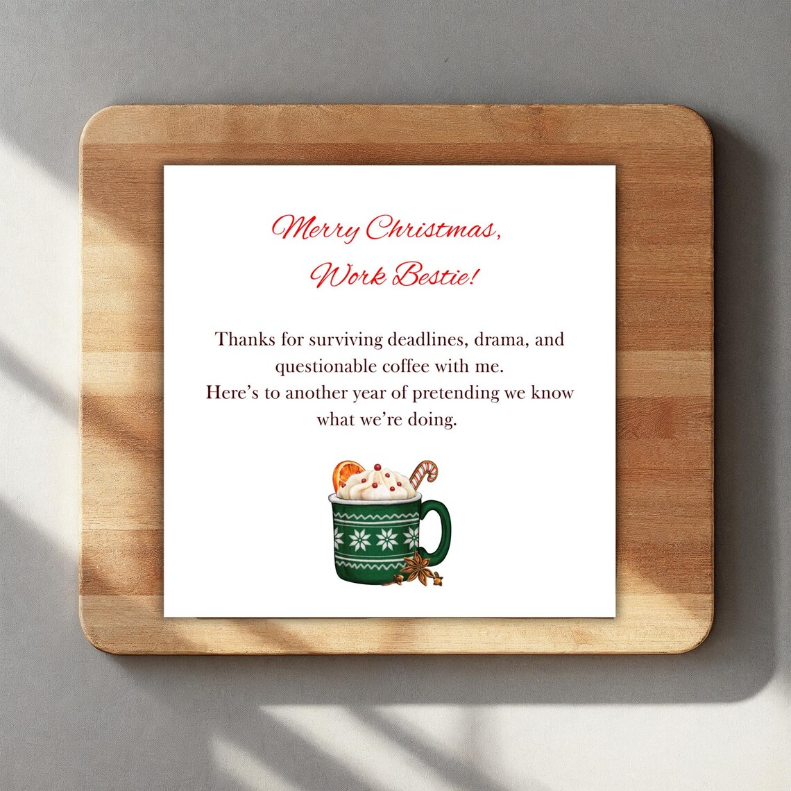 Work Bestie Christmas Card , Funny Office Holiday Card , Coworker Gift ...