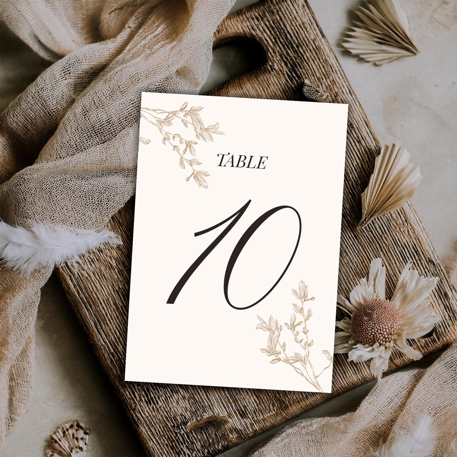 Rustic Wedding Table Numbers | Printable Table Cards | Elegant Boho ...