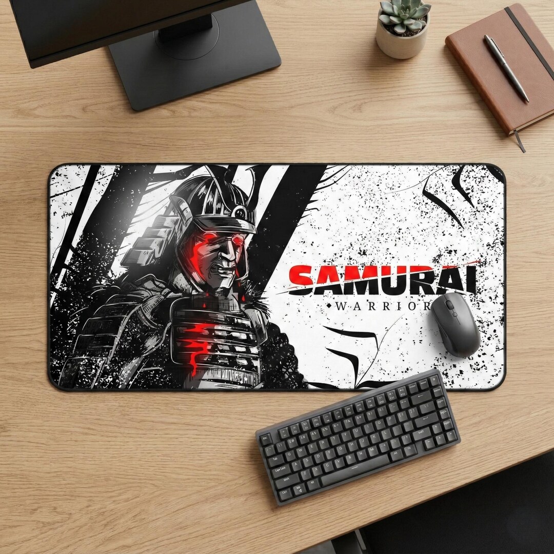 Samurai Mouse Pad Gamer Desk Mat, Japanese Warrior Gaming Mousepad ...