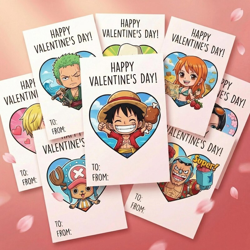Anime Valentine Cards Set - Etsy