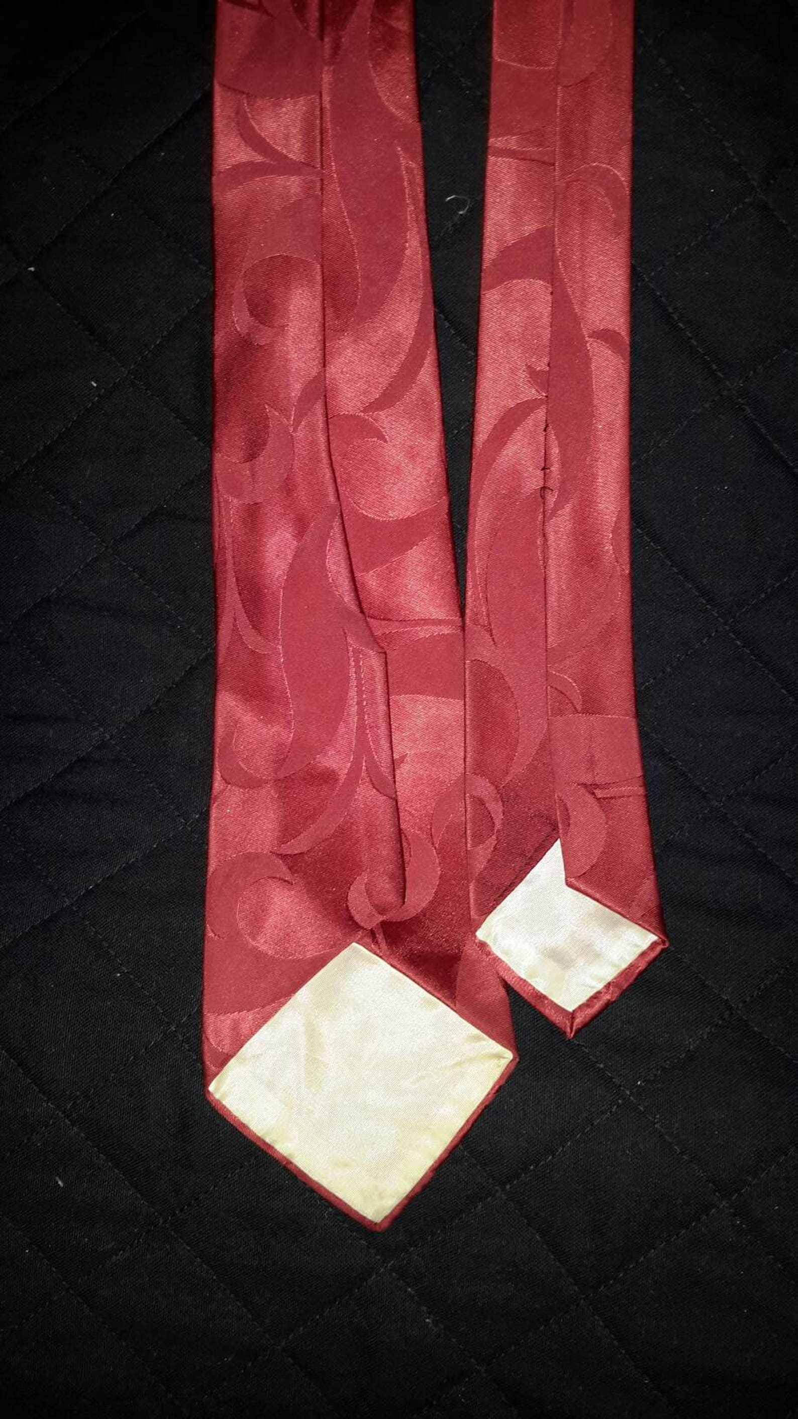 Necktie Vintage Menswear Crimson Jacquard Triple Crest Wide Tie by ...