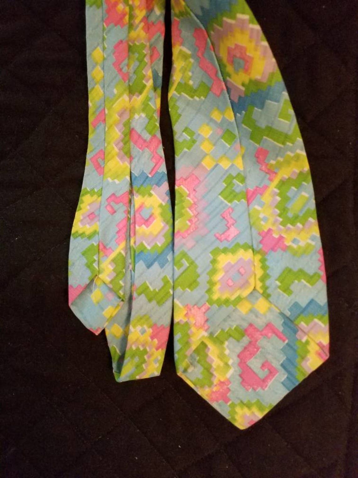 Necktie Pastel Art Tie Ikat Digital Paisley Floral Stylized - Etsy