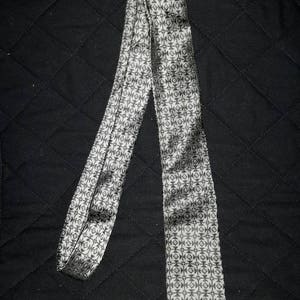 Necktie Metallic Skinny Tie Geometric Silver & Charcoal Wearable Art ...