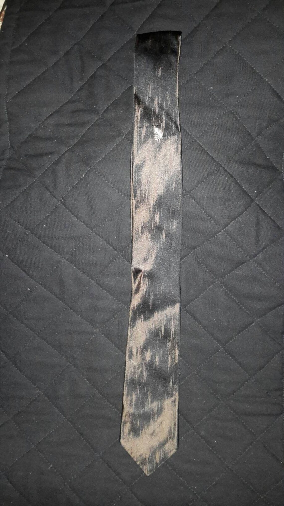 Necktie Metallic Vintage Skinny Tie Micro Crest Jacquard Art | Etsy