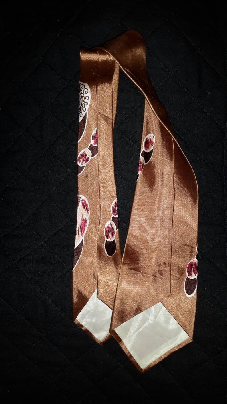 Necktie Metallic Vintage Silk Tie Avant Guard Abstract Art - Etsy