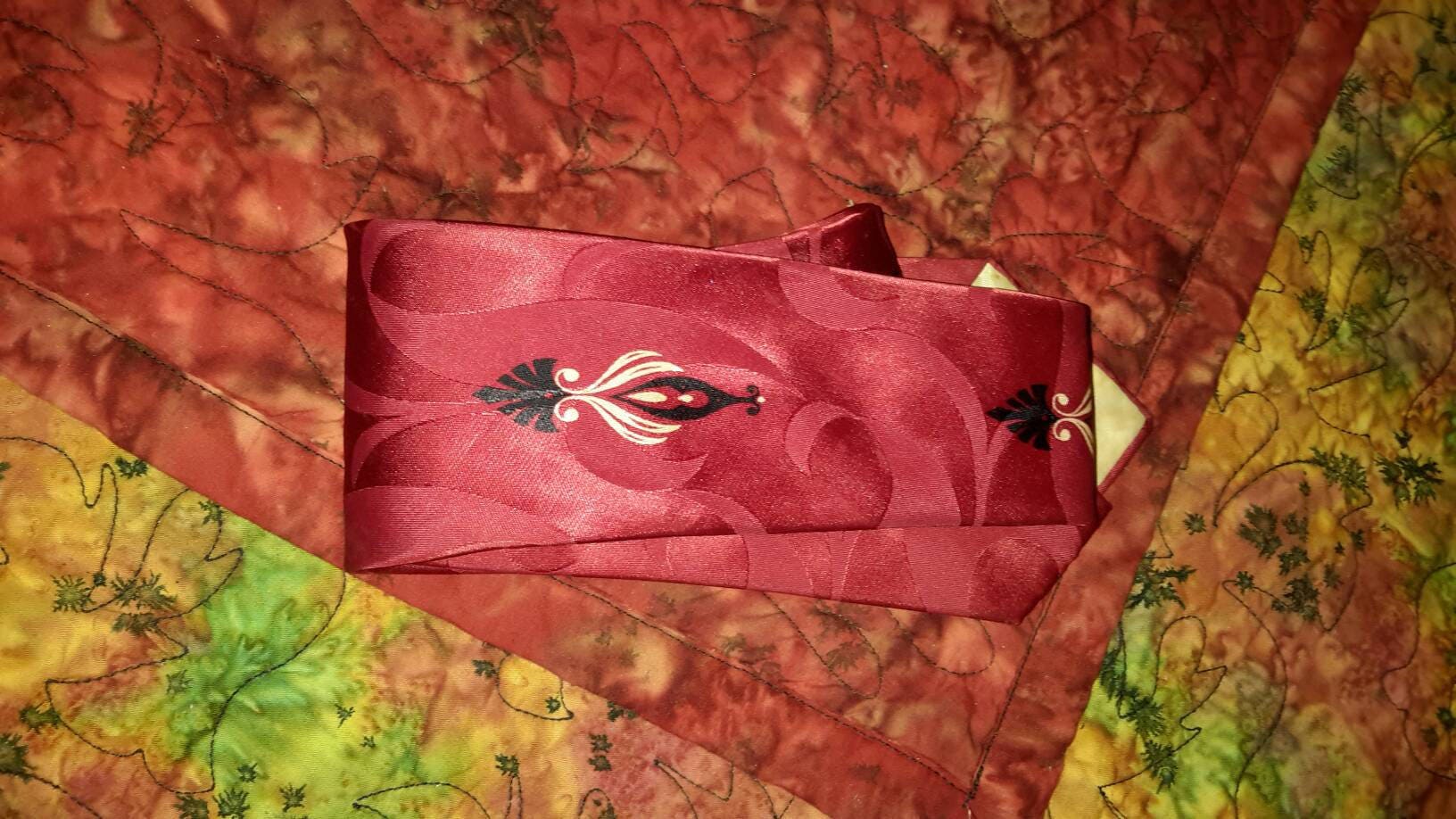 Necktie Vintage Menswear Crimson Jacquard Triple Crest Wide Tie by ...